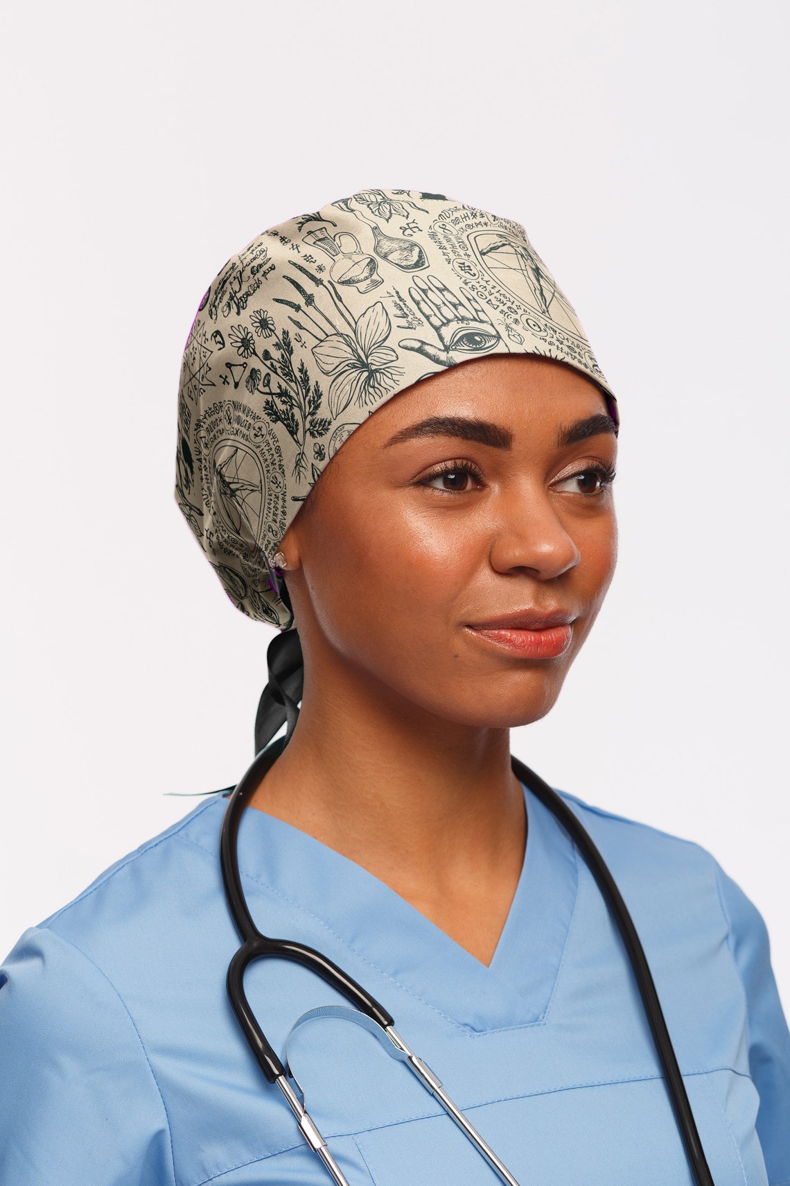 Anatomy Scrub Cap Ponytail Surgical Scrub Hat Nurse Cap - Etsy