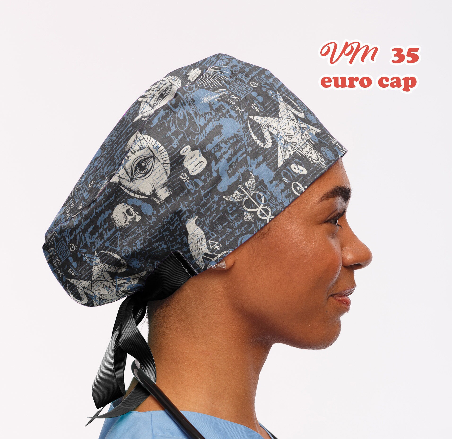 Anatomy Scrub Cap Ponytail Surgical Scrub Hat Nurse Cap - Etsy