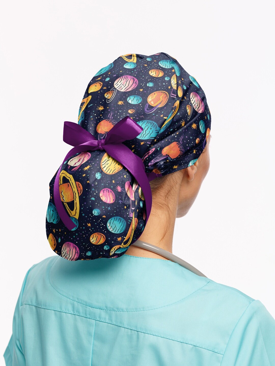 Universe Scrub Caps Women Celestial Scrub Cap Moon Surgical - Etsy