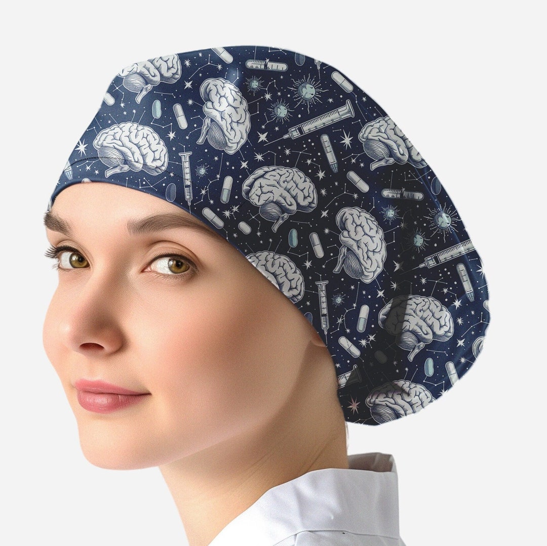 Scrub Caps for Women, Brain Surgical Cap, Neurologist Nurse Scrub Hat ...