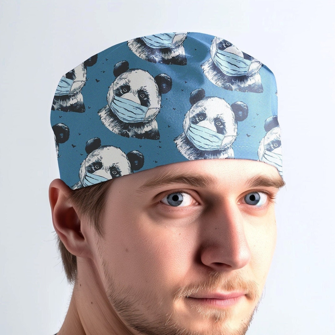 Unisex Scrub Cap, Panda Style Man Scrub Hat, Unisex Surgical Cap ...