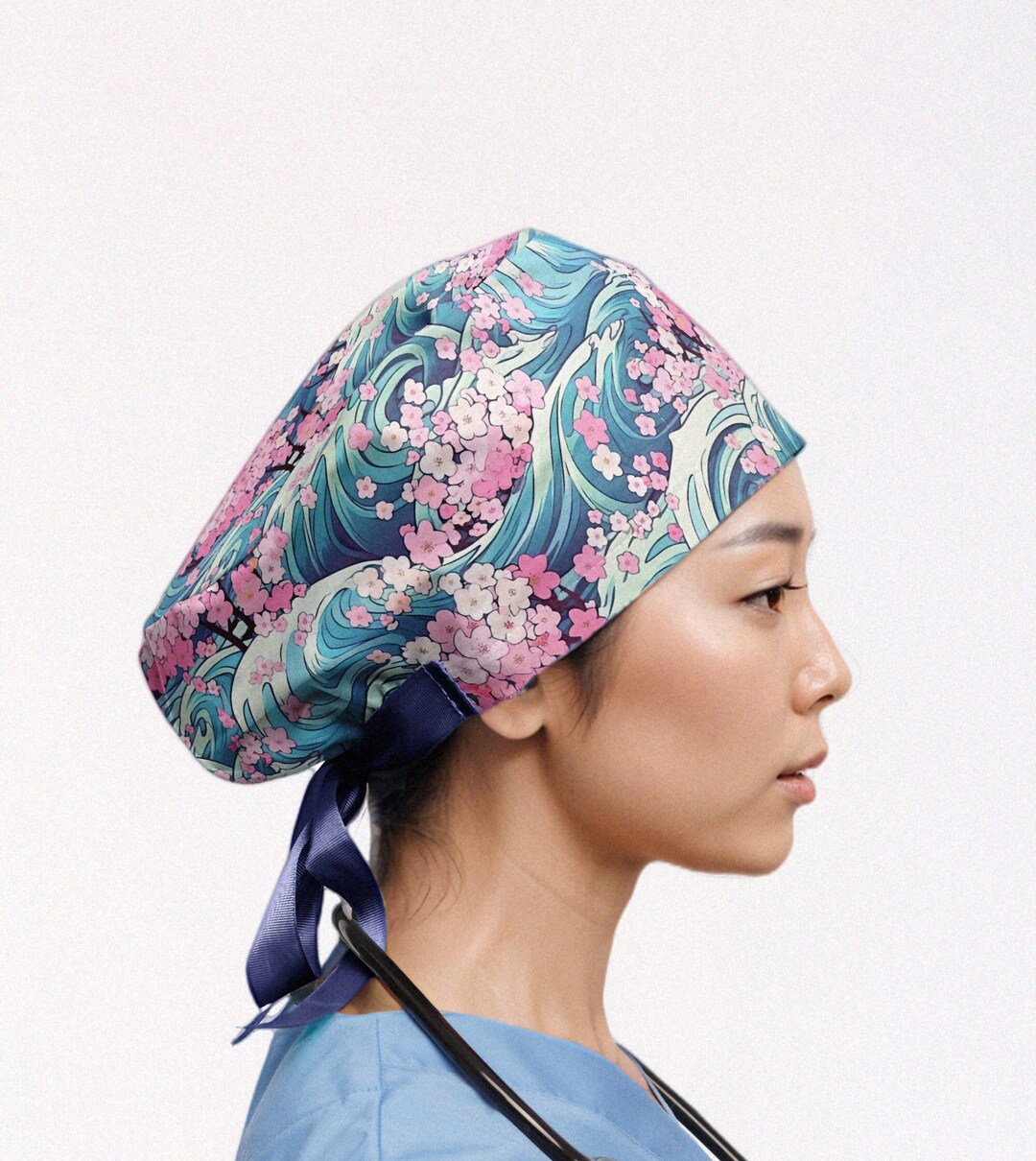 Great Wave Scrub Caps for Women Japanese Wave Scrub Cap Surgical Cap ...