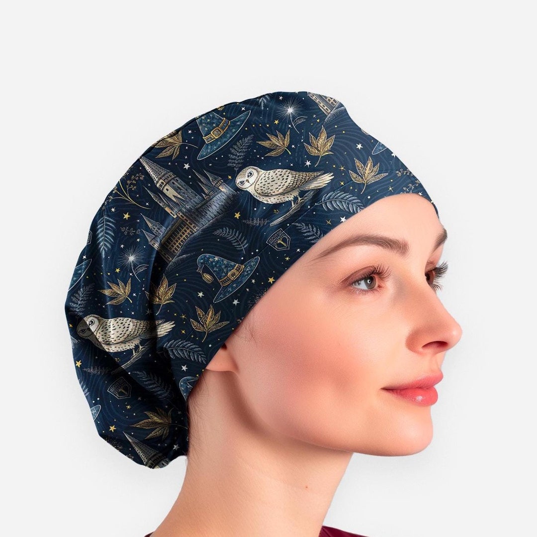 Wizard Fairytale Scrub Cap Ponytail, Euro Surgical Scrub Hat, Nurse Cap ...