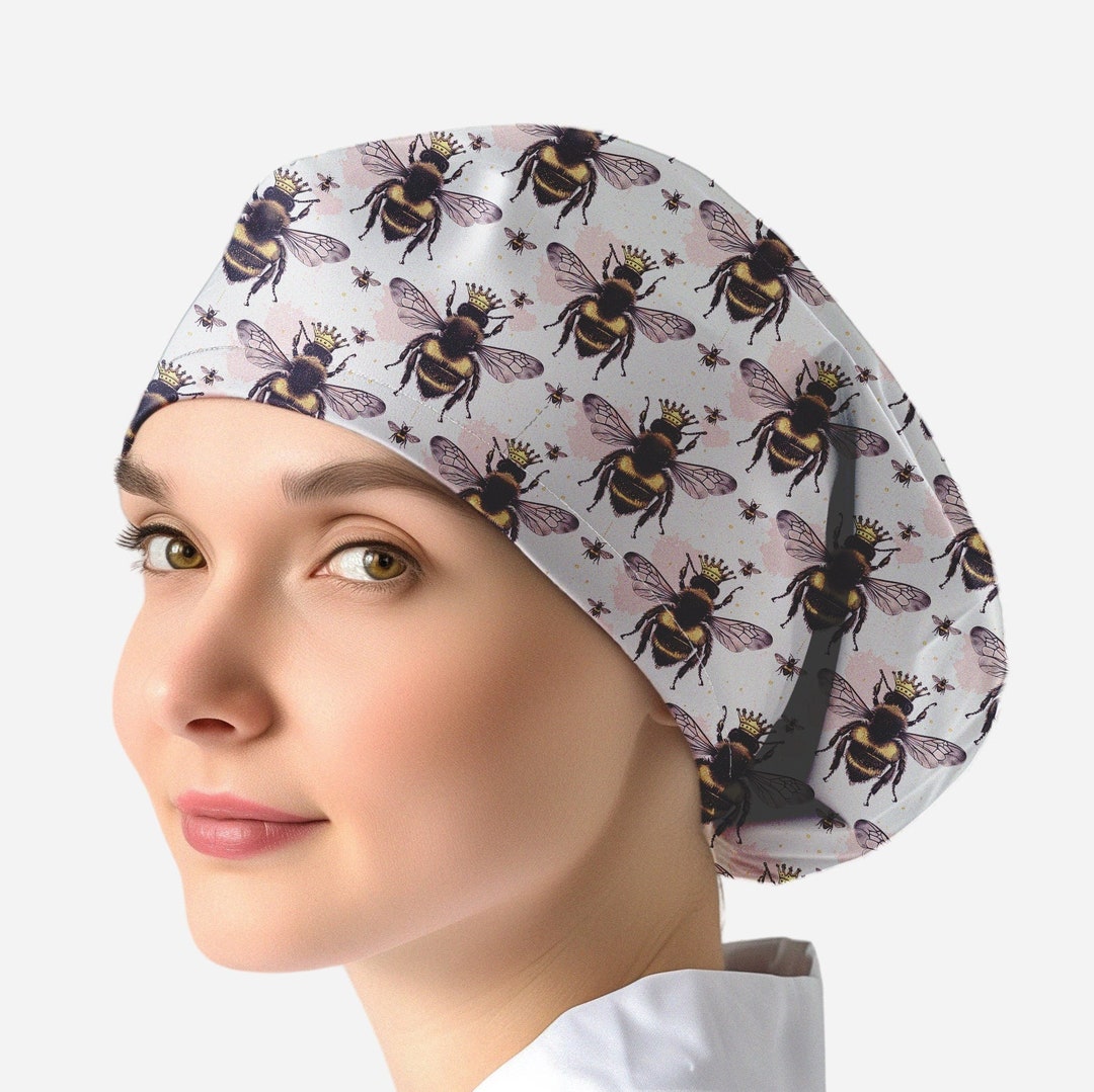 Bee Scrub Cap Women, Euro Surgical Cap With Buttons for Nurse - Etsy