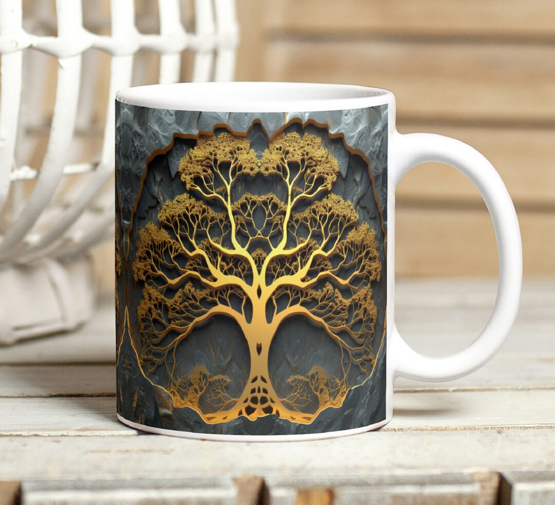 Golden Tree of Life Mug Wrap, Hole in a Wall Gold Tree of Life Mug ...
