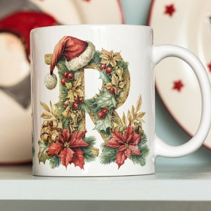 Christmas Alphabet R Mug Wrap, Letter R 11oz & 15oz Mug Sublimation ...