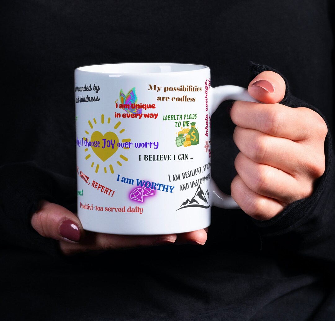 Positive Affirmations Mug Wrap, Daily Affirmation Mug Sublimation ...