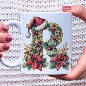 Christmas Alphabet R Mug Wrap, Letter R 11oz & 15oz Mug Sublimation ...