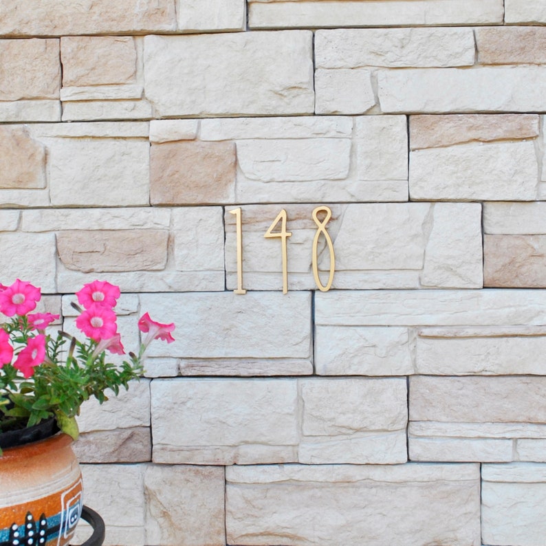 Art Deco House Numbers 4 Inch Gold Color Address Aluminium | Etsy