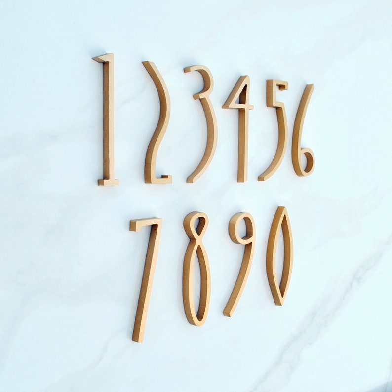 Art Deco House Numbers 6 inch 15cm Fastening with the | Etsy