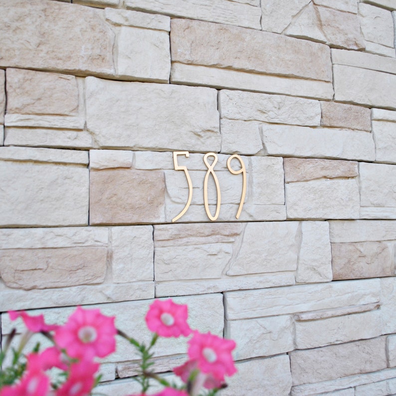 Art Deco House Numbers 4 Inch Gold Color Address Aluminium | Etsy UK