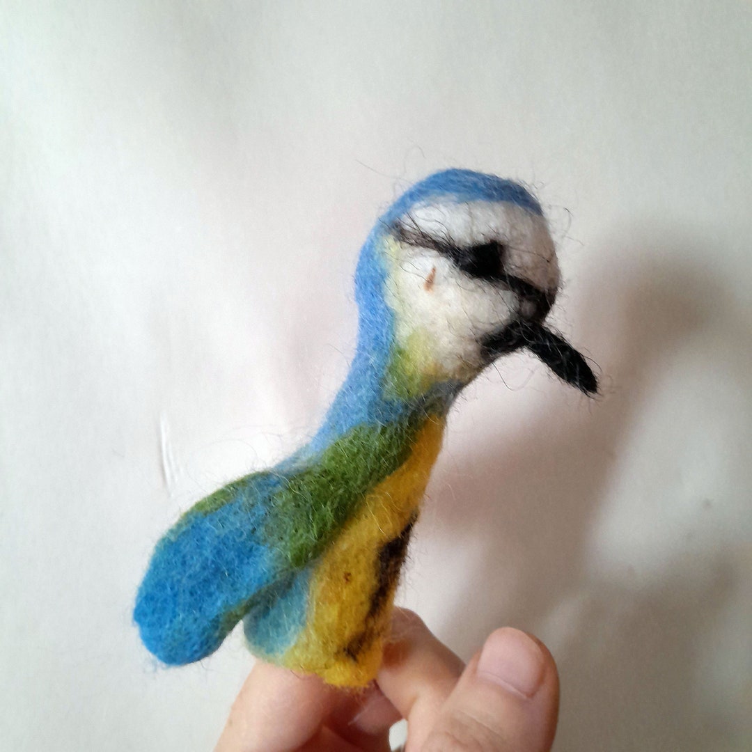Traditional Wet-felted Finger Puppets / Blue Tit - Etsy