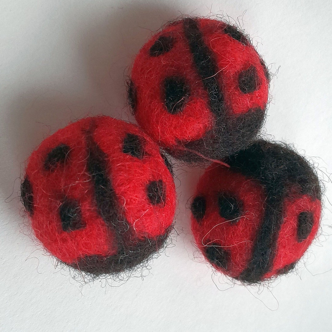 Set of 3 Felted Lady Bug / Ladybug Decor - Etsy