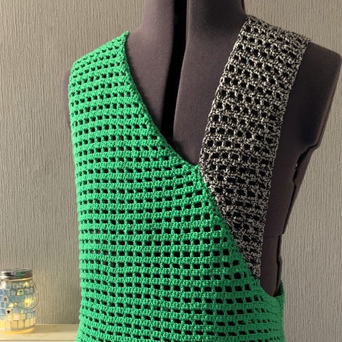 Men's Crochet Pattern Crossover Mesh Tank Top - Etsy