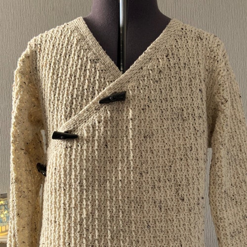 Menswear Crochet Pattern Toggle Wrap Cardigan - Etsy