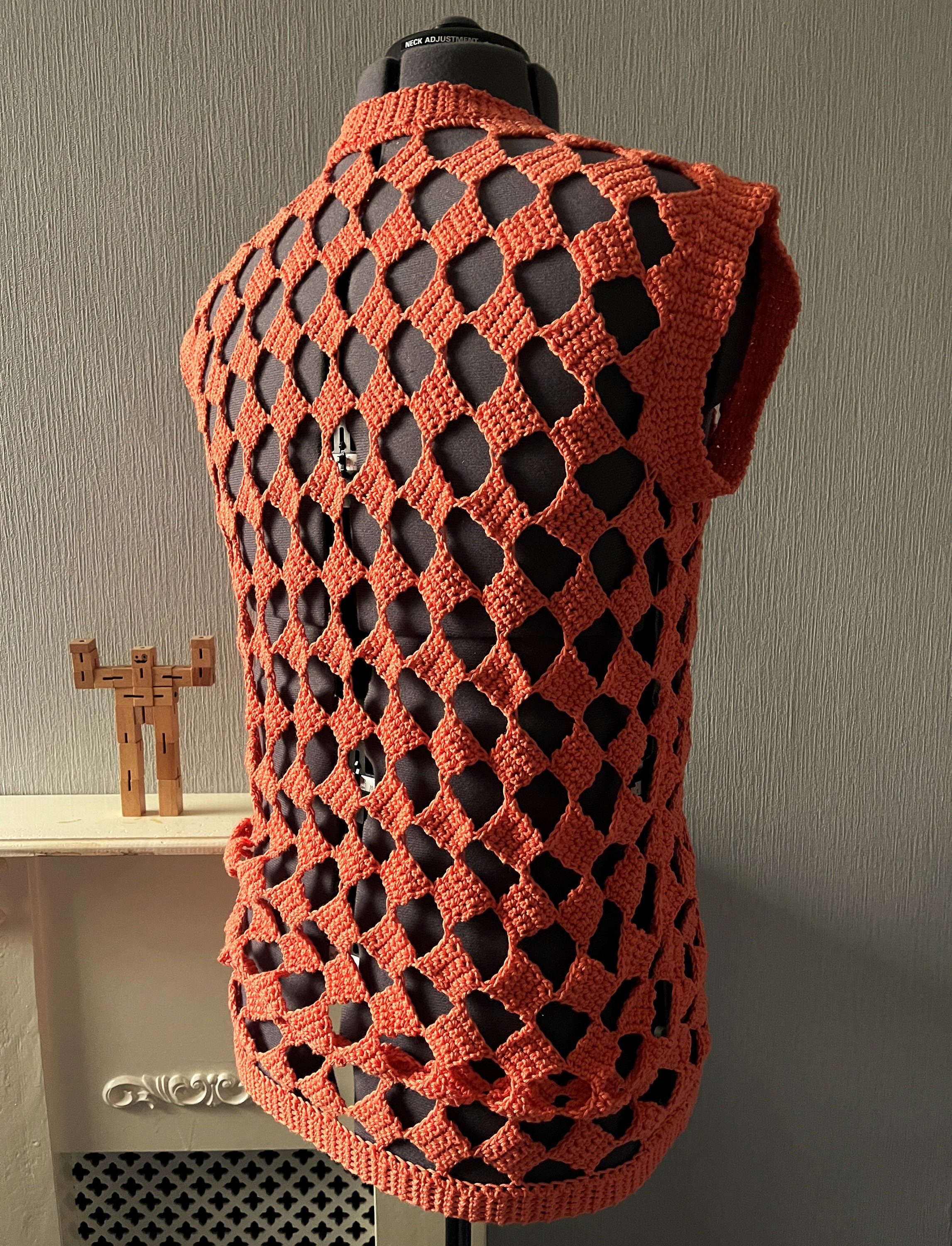 Men's Crochet PDF Pattern, Checkered Mesh Tank Top - Etsy UK