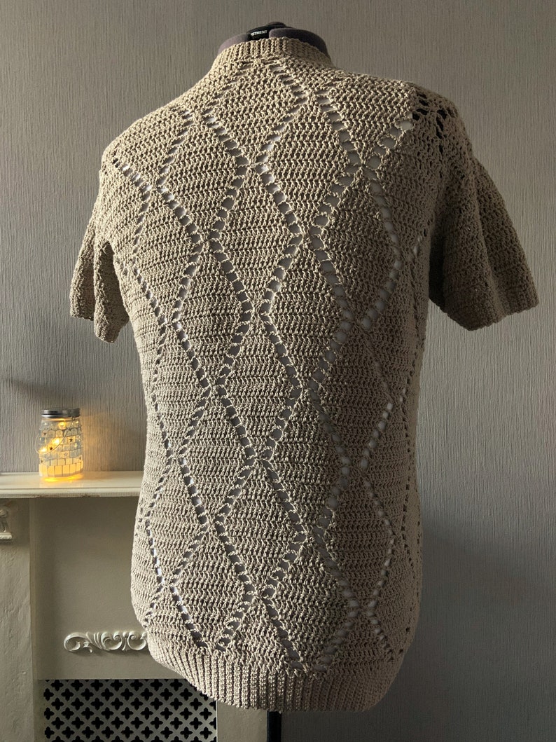 Men's Crochet Pattern Diamond Mesh V-neck Top - Etsy