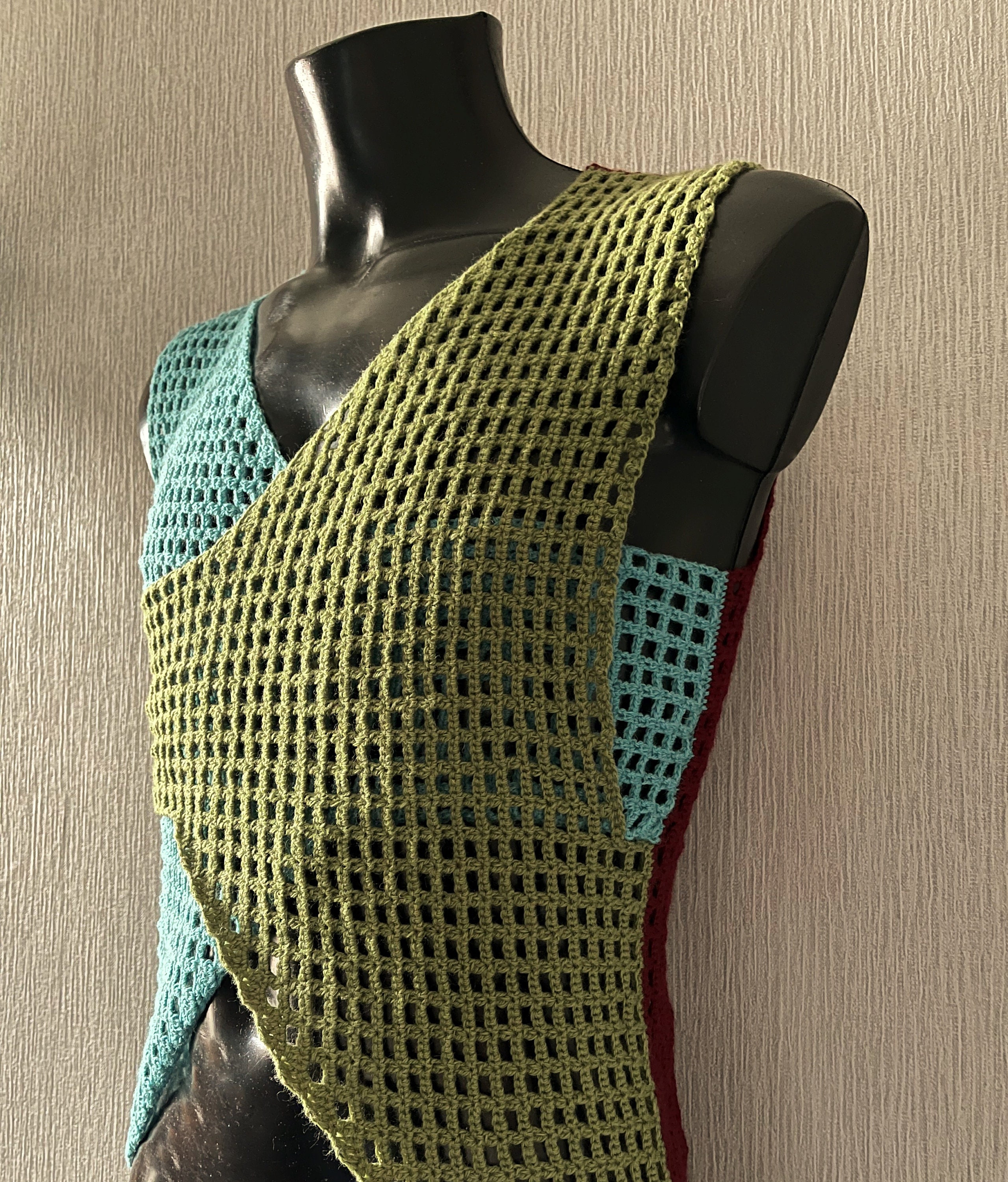 Men's Crochet Pattern Crossover Mesh Tank Top - Etsy