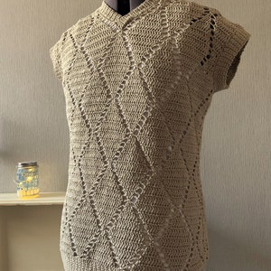 Men's Crochet Pattern, Diamond Mesh V-neck Top - Etsy