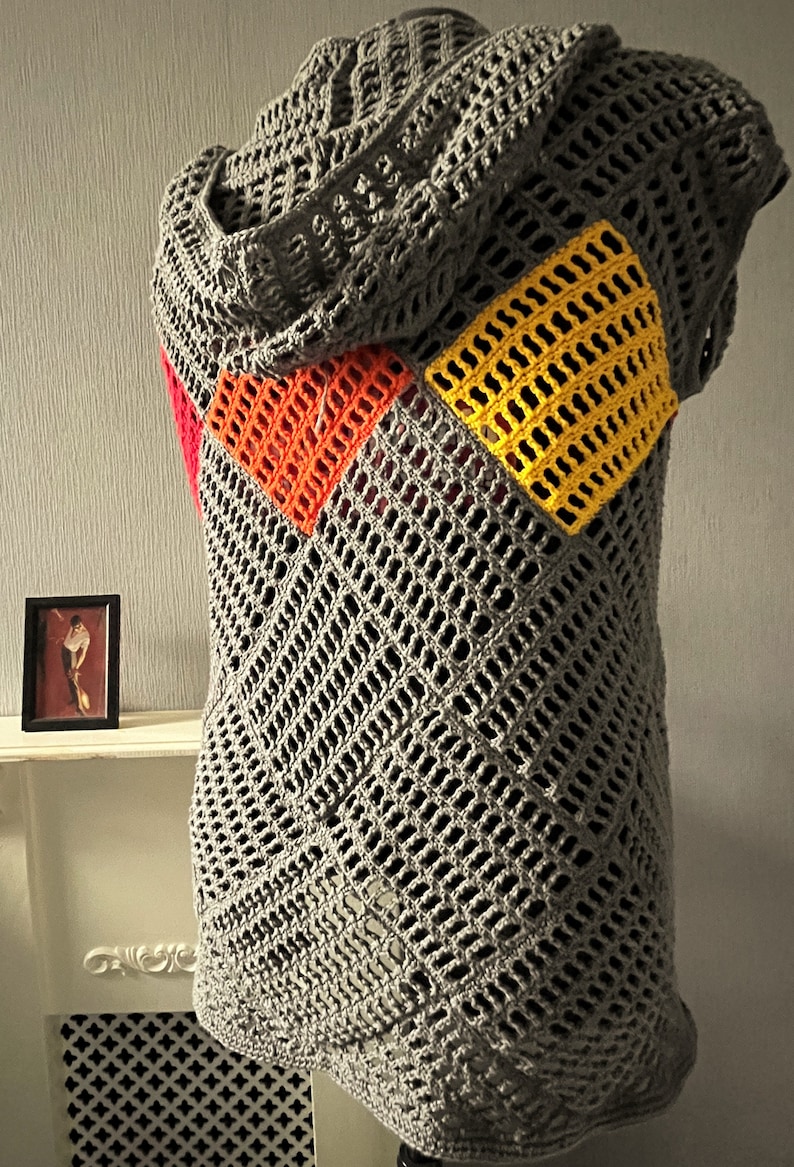 Men's Crochet PDF Pattern, Grid Square Shirt - Etsy