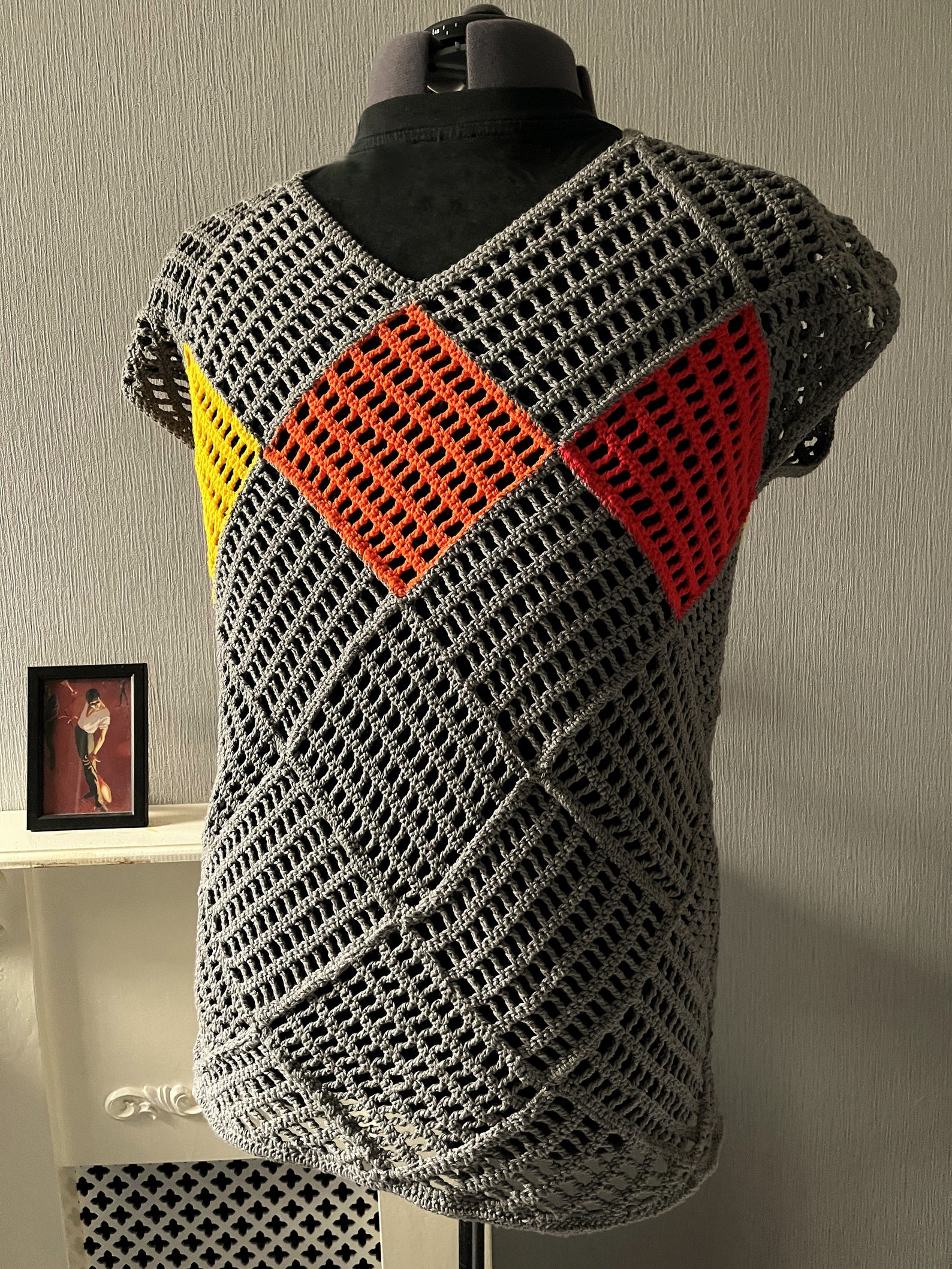 Men's Crochet PDF Pattern, Grid Square Shirt - Etsy