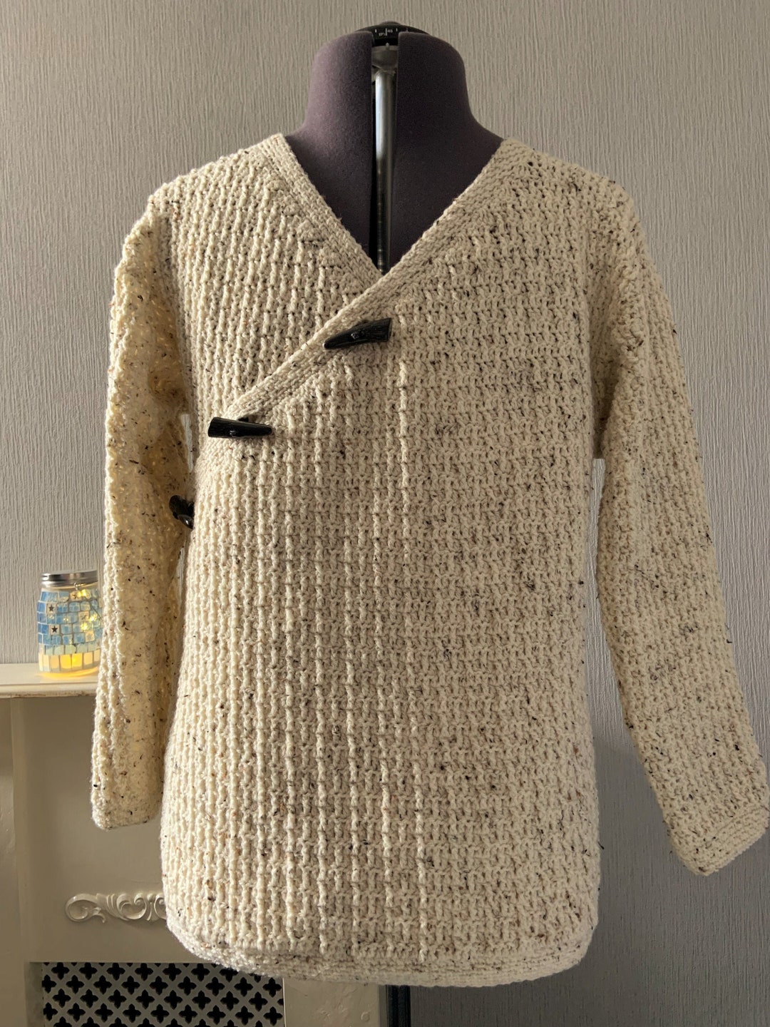 Menswear Crochet Pattern, Toggle Wrap Cardigan - Etsy
