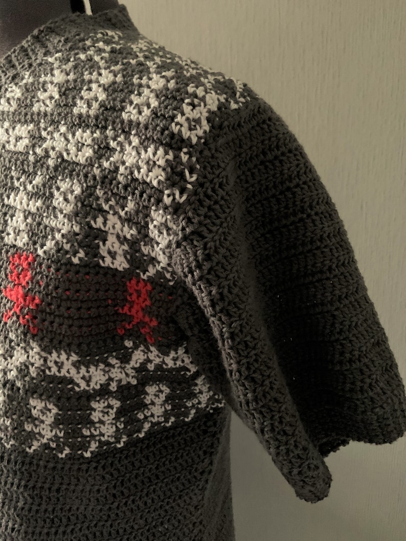 Menswear Crochet Pattern Stickman Motif V Neck T-shirt - Etsy UK