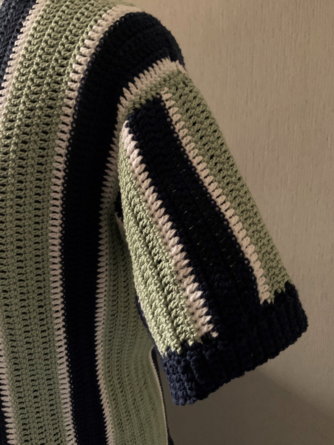 Men's Crochet Pattern Vertical Stripe V Neck Shirt - Etsy