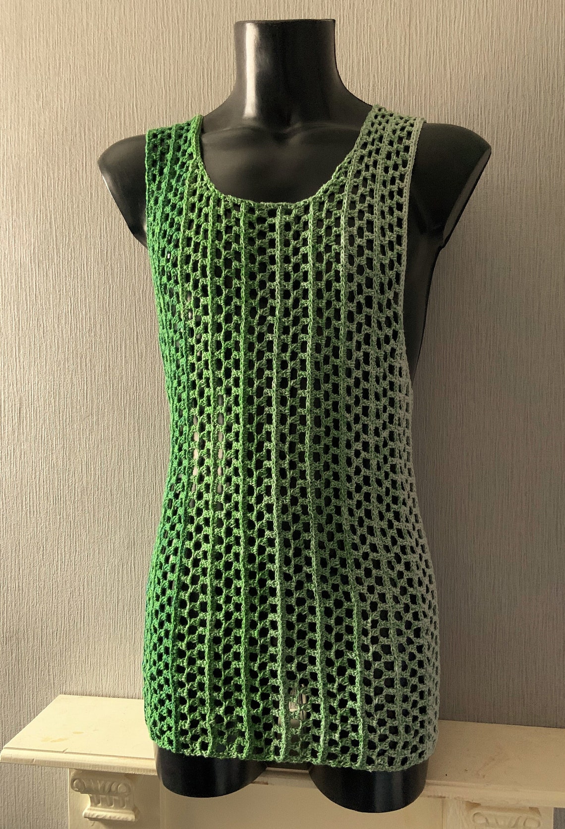 Men's Crochet PDF Pattern, Pinstripe and Brick Mesh Tank Top - Etsy