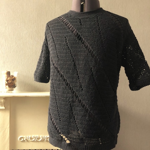 Men's Crochet PDF Pattern Checkered Mesh Tank Top - Etsy UK
