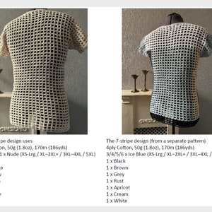Men's Crochet PDF Pattern, Link Multi Stripe Mesh T-shirt - Etsy UK