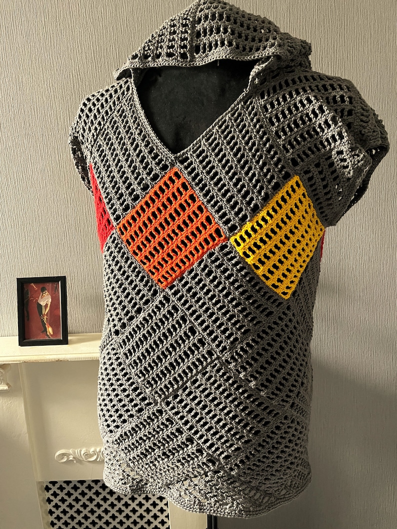 Men's Crochet PDF Pattern, Grid Square Shirt - Etsy