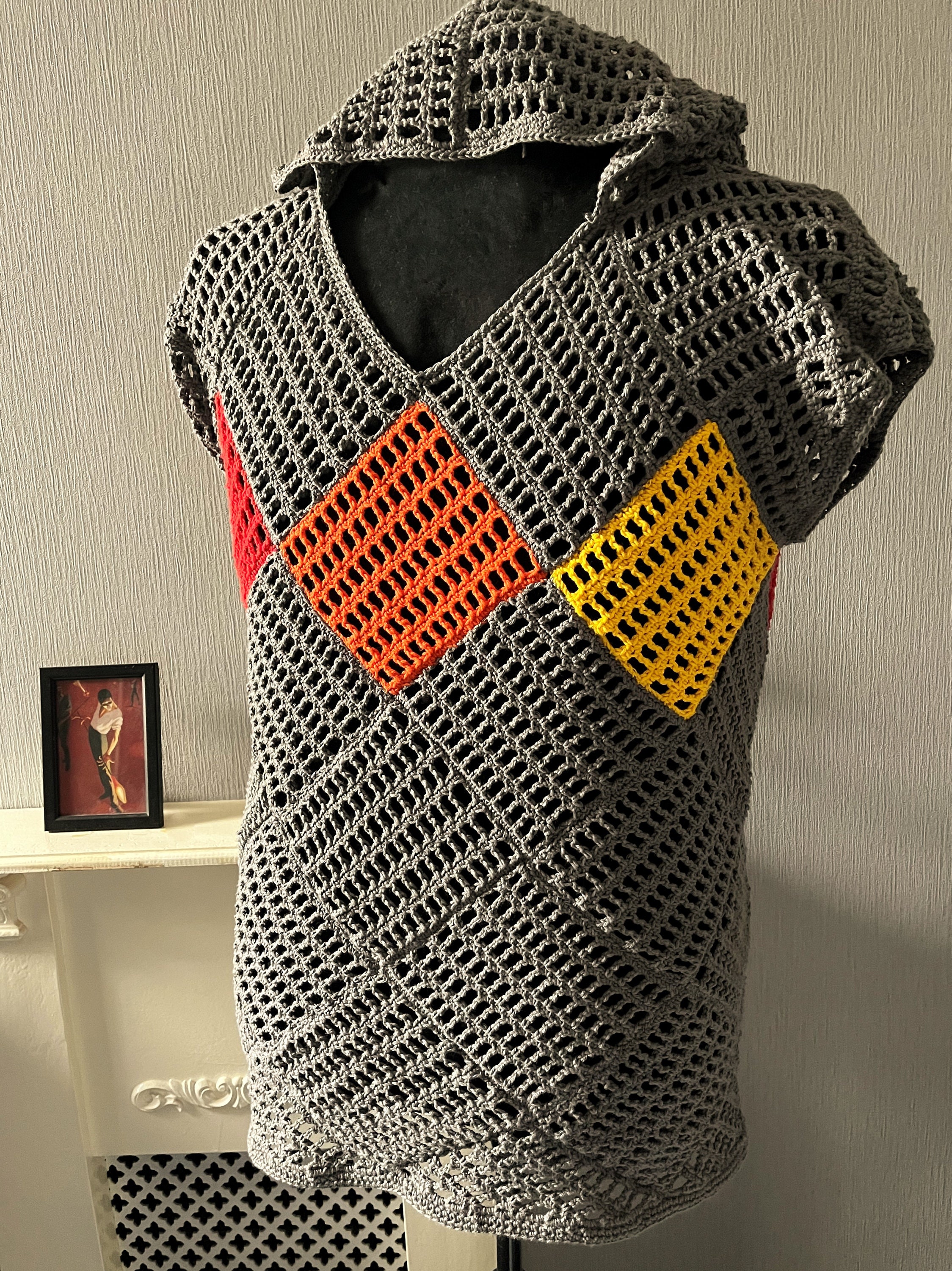 Men's Crochet PDF Pattern, Grid Square Shirt - Etsy