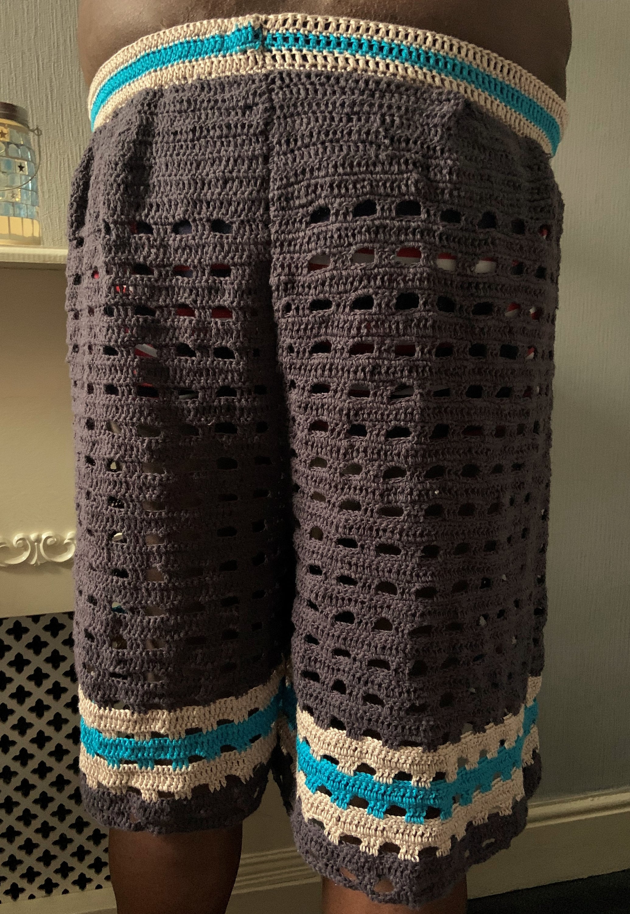 Men's Crochet Pattern 4 Ply Mesh Shorts - Etsy
