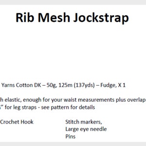 Men's Crochet Pattern, Double Knit Cotton Rib Mesh Jockstrap - Etsy