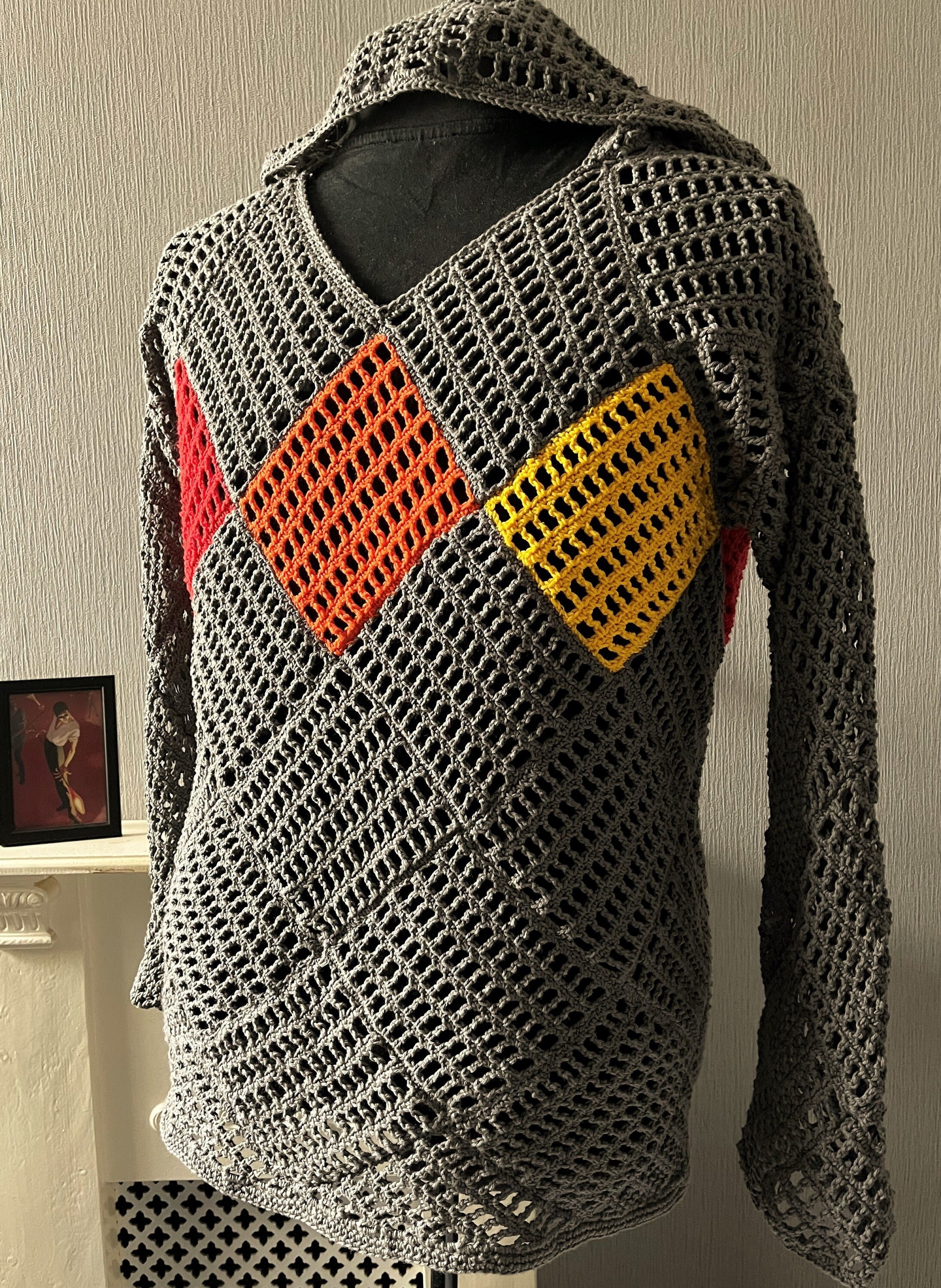 Men's Crochet PDF Pattern Grid Square Shirt - Etsy