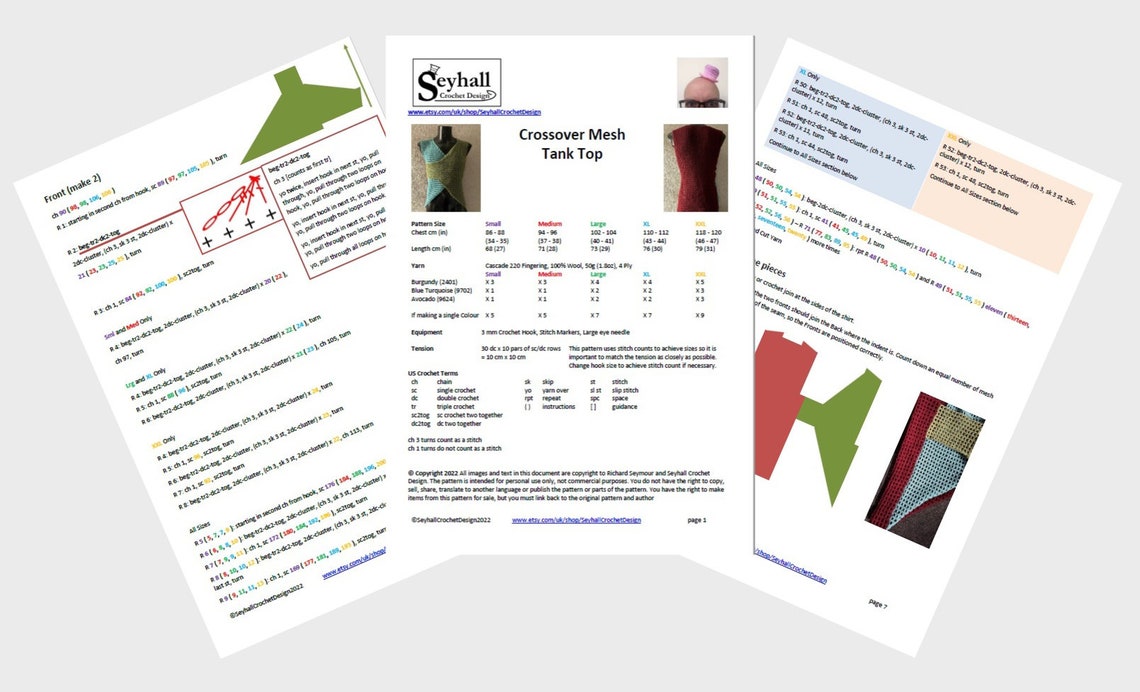 Men's Crochet Pattern Crossover Mesh Tank Top - Etsy