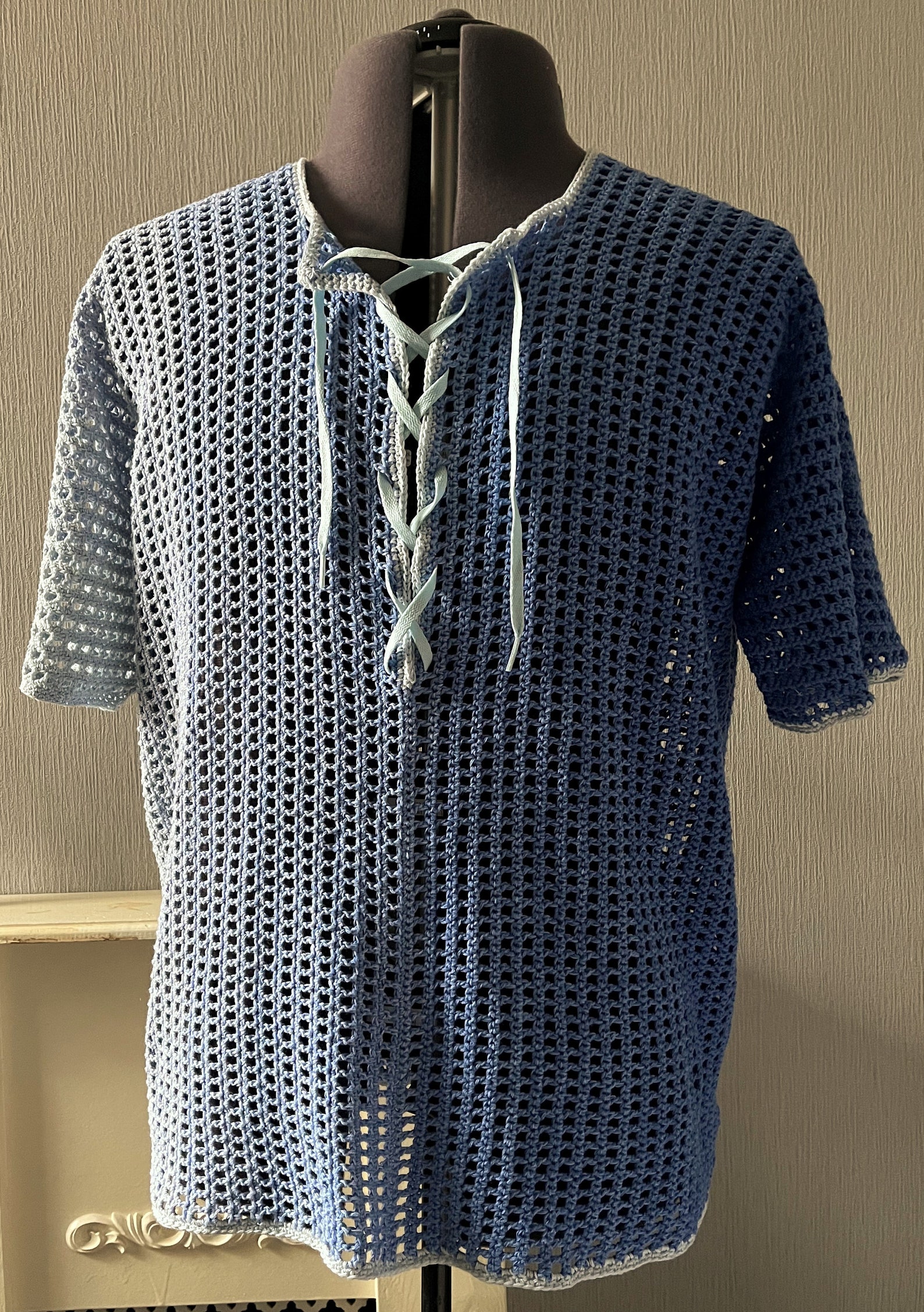 Men's Crochet PDF Pattern, Summer Mesh Shirt - Etsy UK