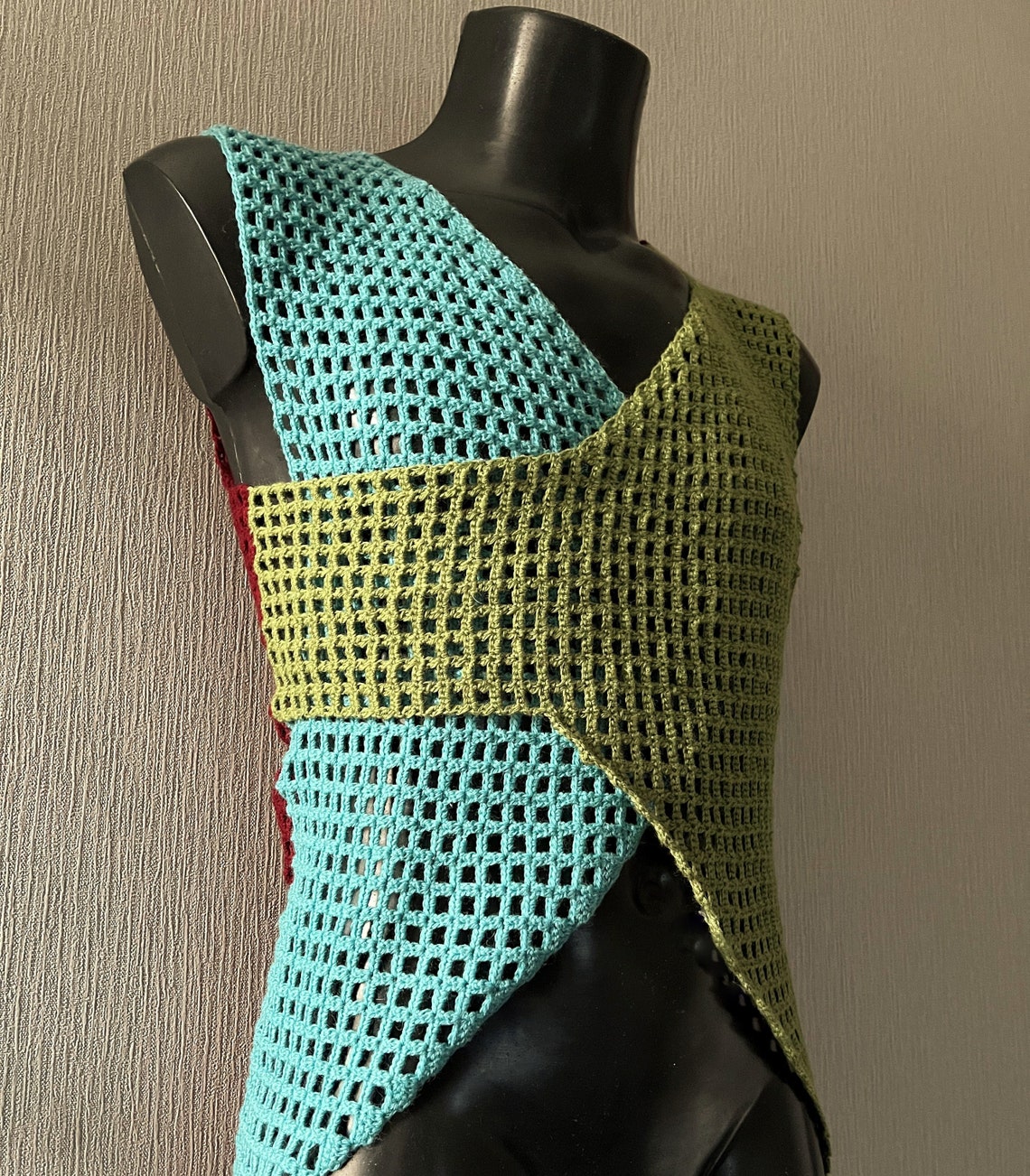 Men's Crochet Pattern Crossover Mesh Tank Top - Etsy