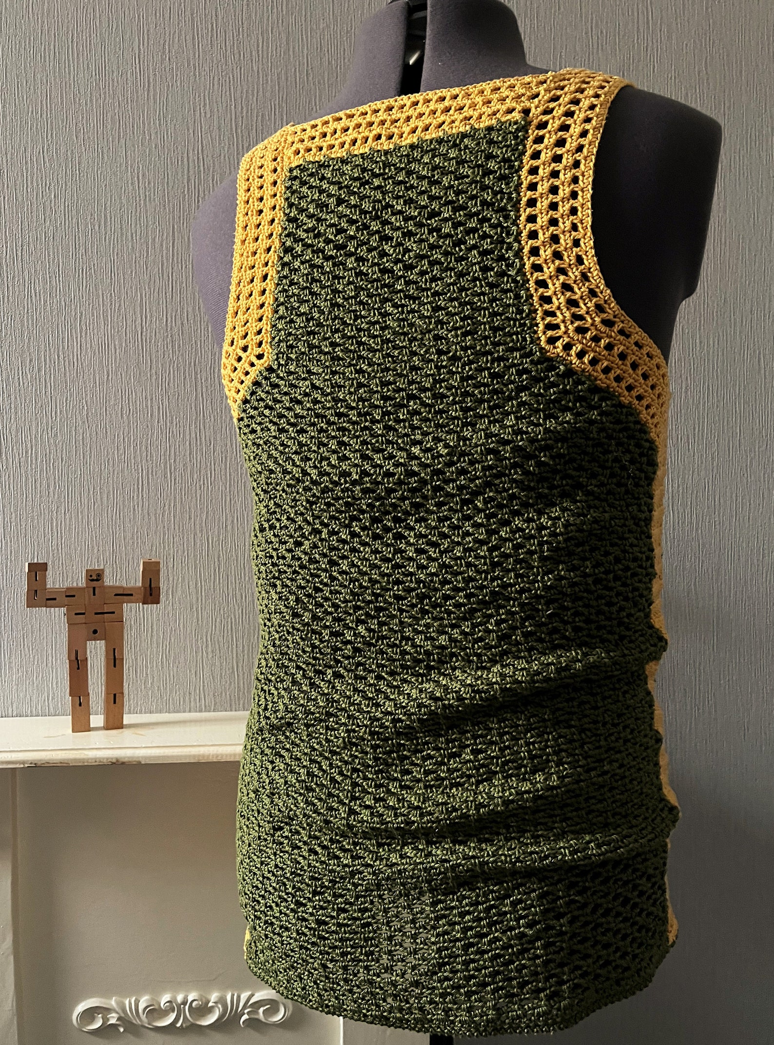 Men's PDF Crochet Pattern Chain Mesh Tank Top - Etsy UK