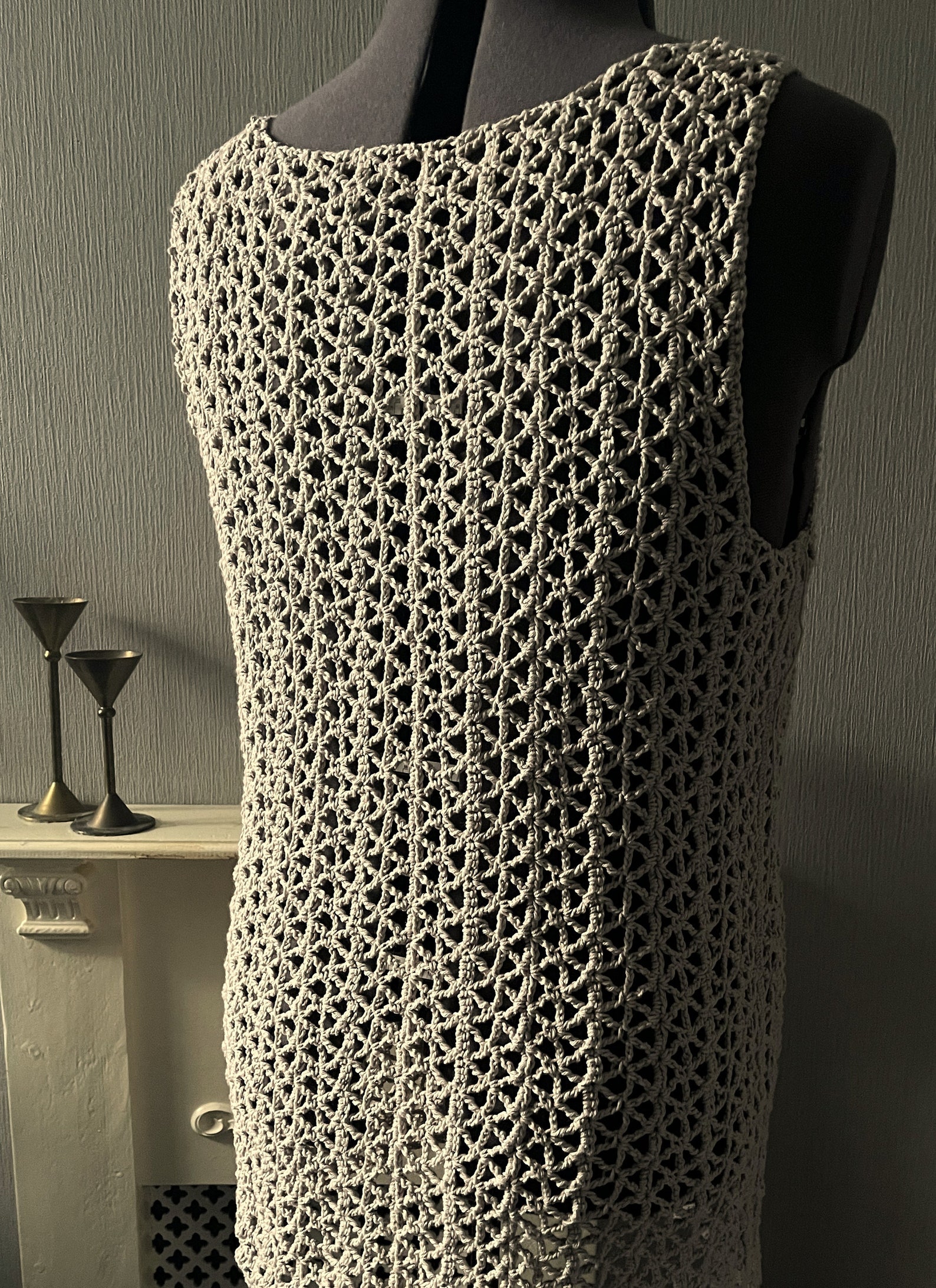 Men's Crochet PDF Pattern, Wide Triple Stitch Mesh Tank Top, All Sizes ...