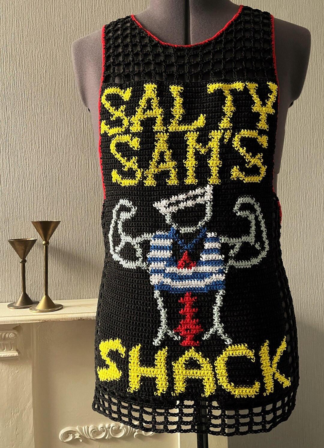 Men's Crochet PDF Pattern, Salty Sam's Shack Mesh Tank Top - Etsy