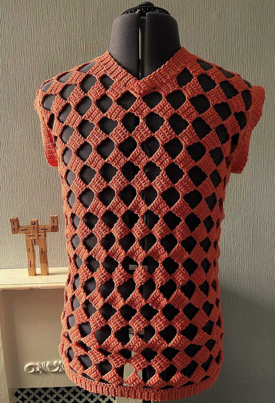 Men's Crochet PDF Pattern, Checkered Mesh Tank Top - Etsy