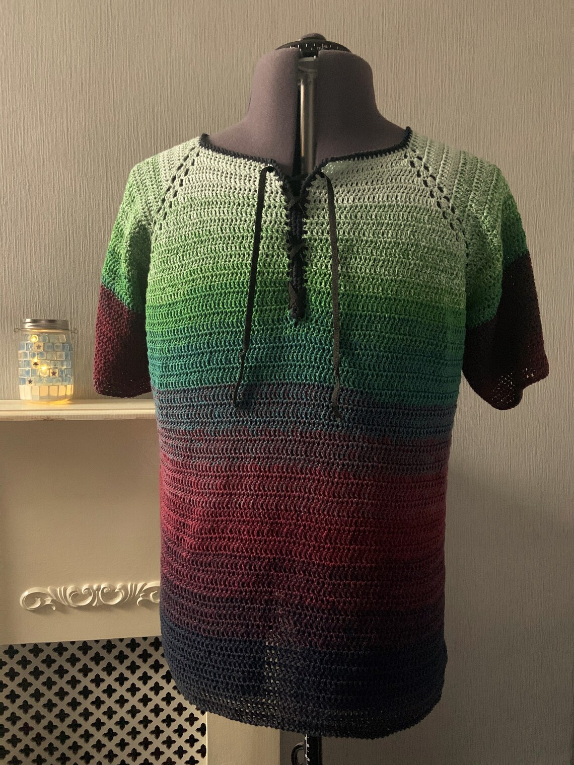 Men's Crochet Pattern Boho Square Neck T-shirt - Etsy