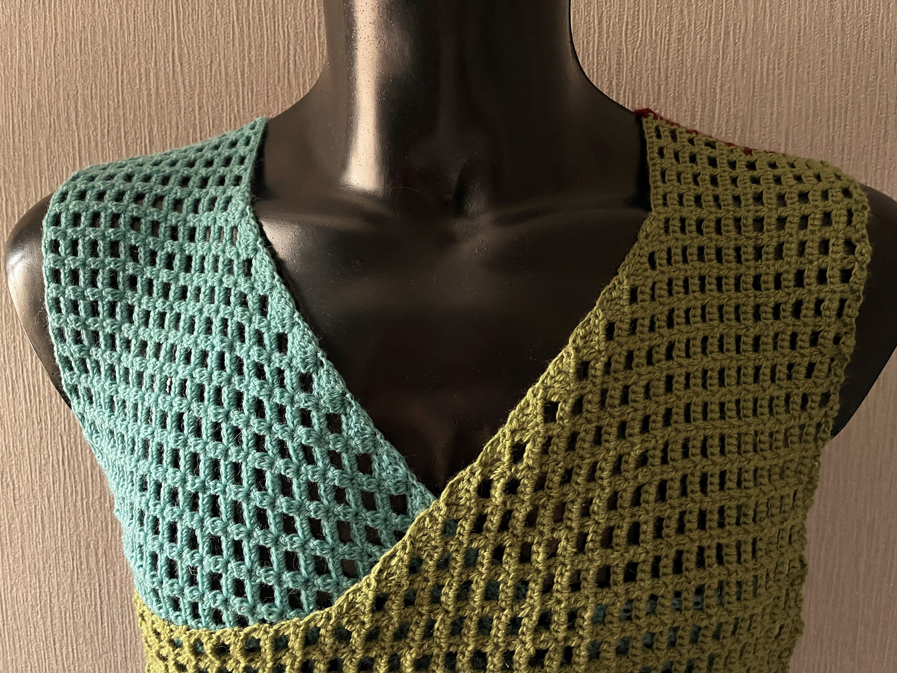 Men's Crochet Pattern Crossover Mesh Tank Top - Etsy