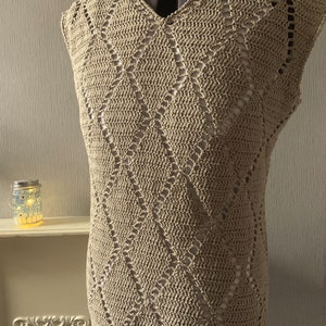Men's Crochet Pattern, Diamond Mesh V-neck Top - Etsy