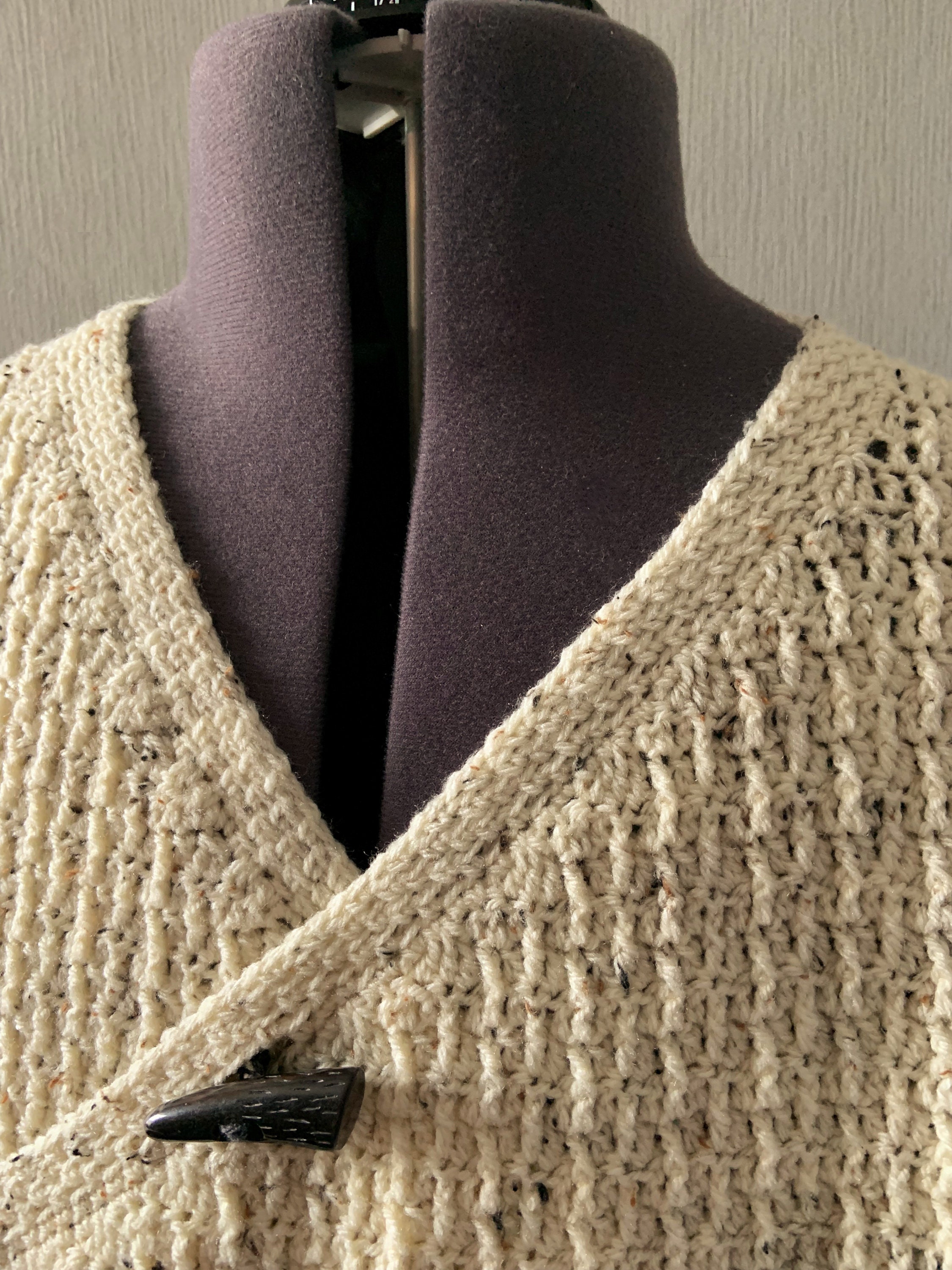 Menswear Crochet Pattern, Toggle Wrap Cardigan - Etsy