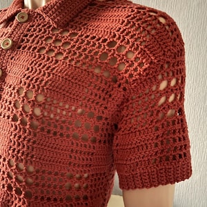 PDF Men's Crochet Pattern, Plaid Mesh Shirt, Small to 2XL - Etsy