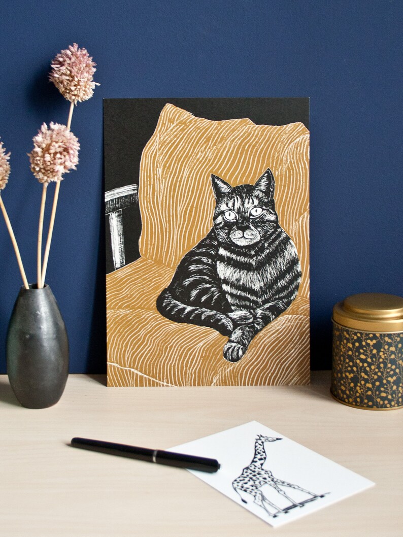 Poster Cat A4 - Etsy