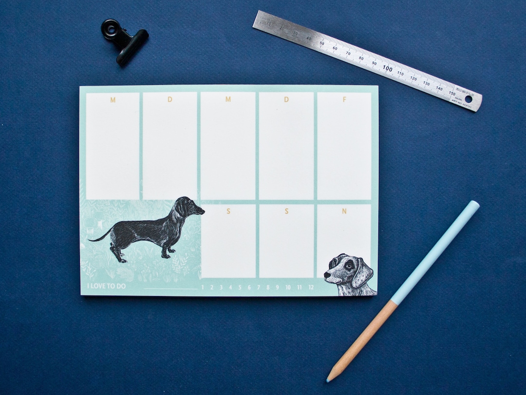 Weekly Planner Dachshund in A5 Format - Etsy